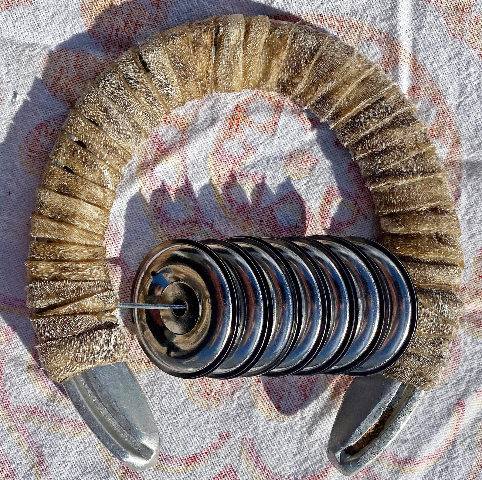 Horseshoe Sistrum/shaman Rattle, Stainless Steel Jingles, Rawhide Wrap ...
