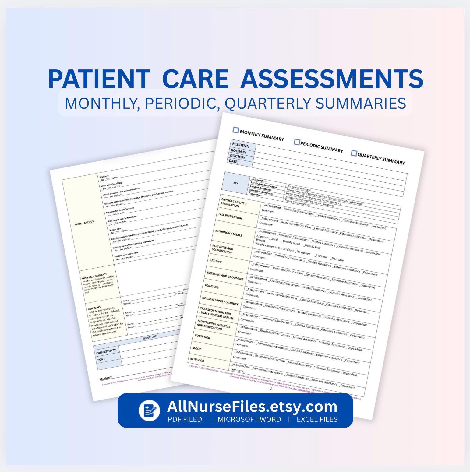 Patient Care Summary Plan Template – Printable PDF for Caregivers ...