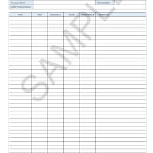 Controlled Substance Count Log – Printable Medication Tracking Form for ...