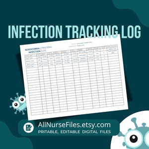 Patient Infection Tracking Log, Printable, PDF Nurse Documentation Form ...