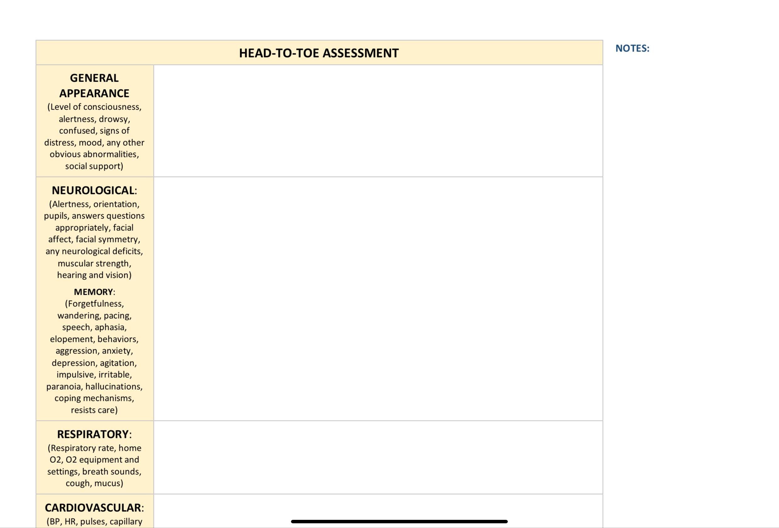 Pre-admission Assessment - Standard - Etsy