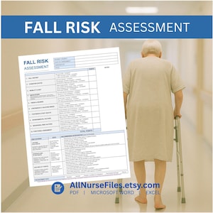 Fall Risk Assessment Form, PRINTABLE PDF Template for Nursing Homes ...