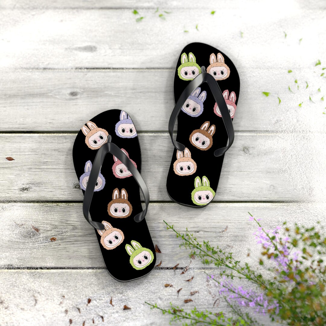 Labubu Flip Flops, Summer Sandals, Labubu-themed Footwear, Beachwear ...