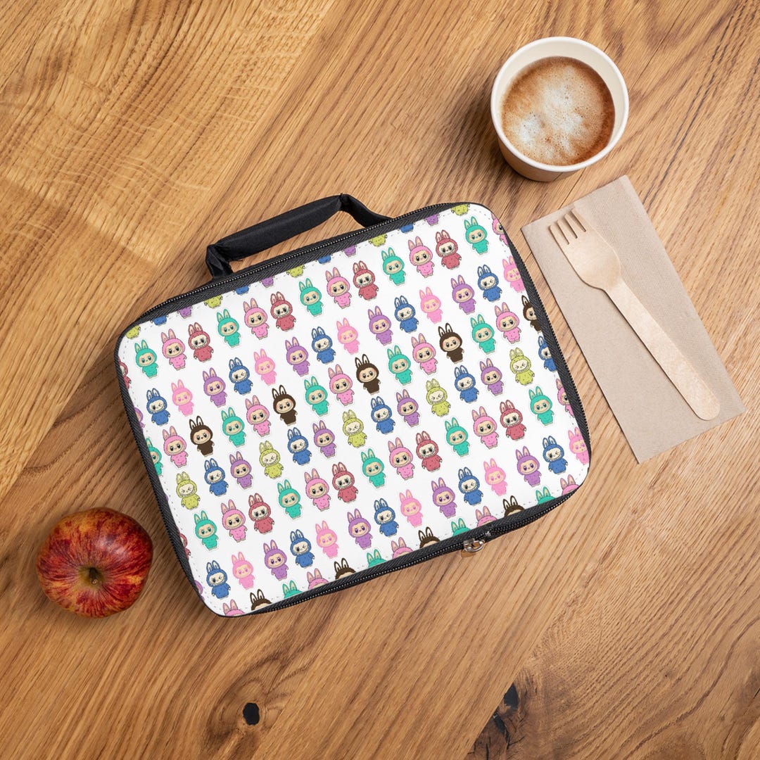 LABUBU Lunch Bag for Kids, Insulated Lunch Tote, School Lunch Box, Back ...