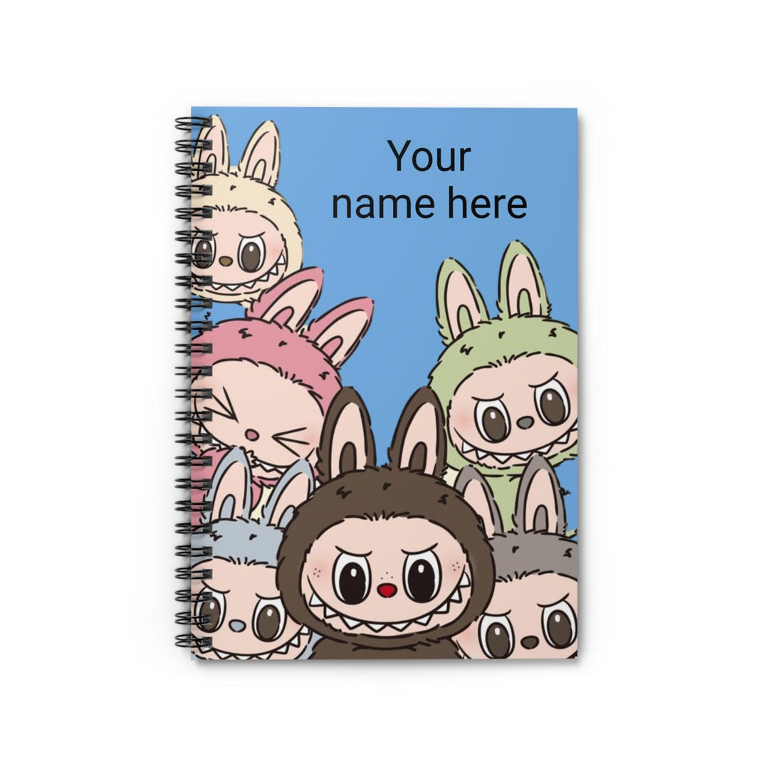 Personalized Spiral Notebook - Cute Labubu Design, Customizable Journal ...