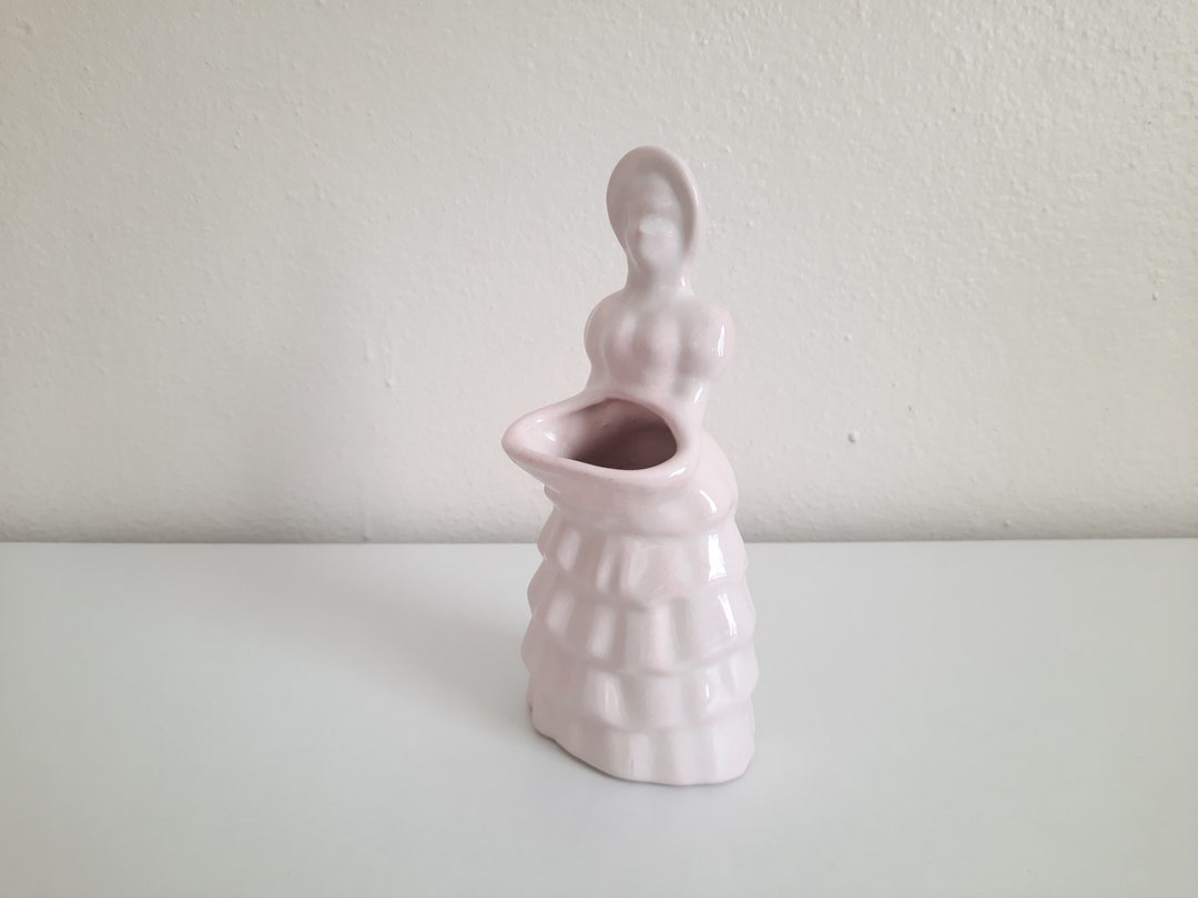 1950's Vintage Pastel Pink Ceramic Lady Vase - Etsy