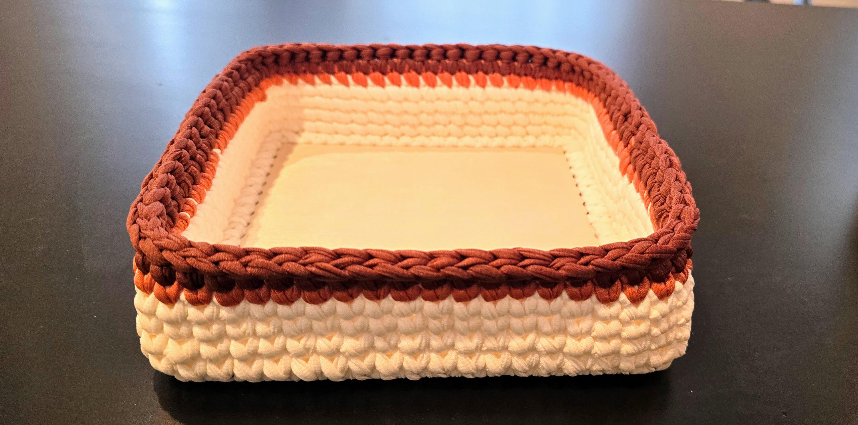 Handmade Crochet Storage Baskets - Set of 3 | Square Nesting Trays for ...