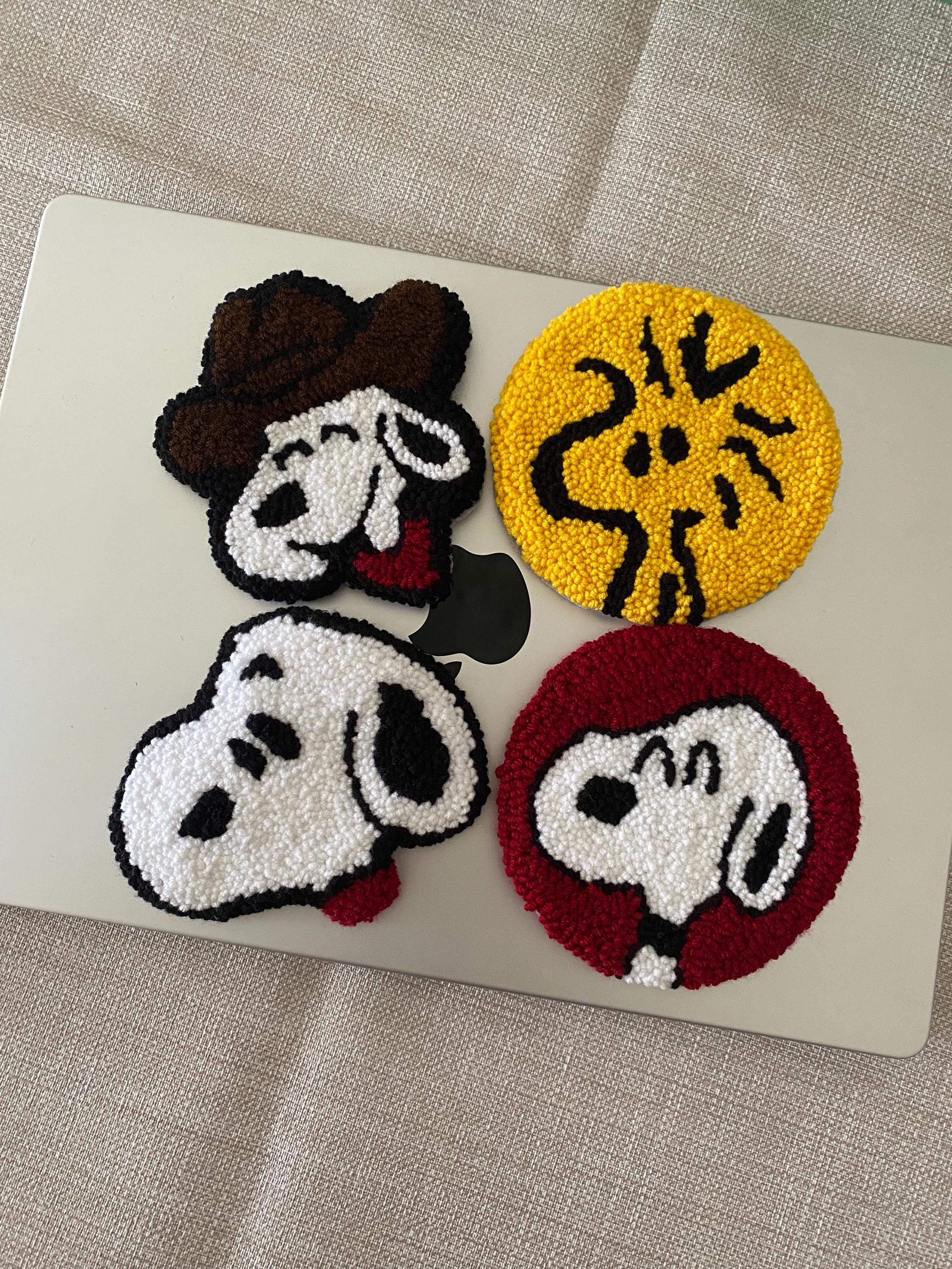 Snoopy Punch Needle Mug Rug, Y2K Aesthetic Punch Needle Mug Coaster ...