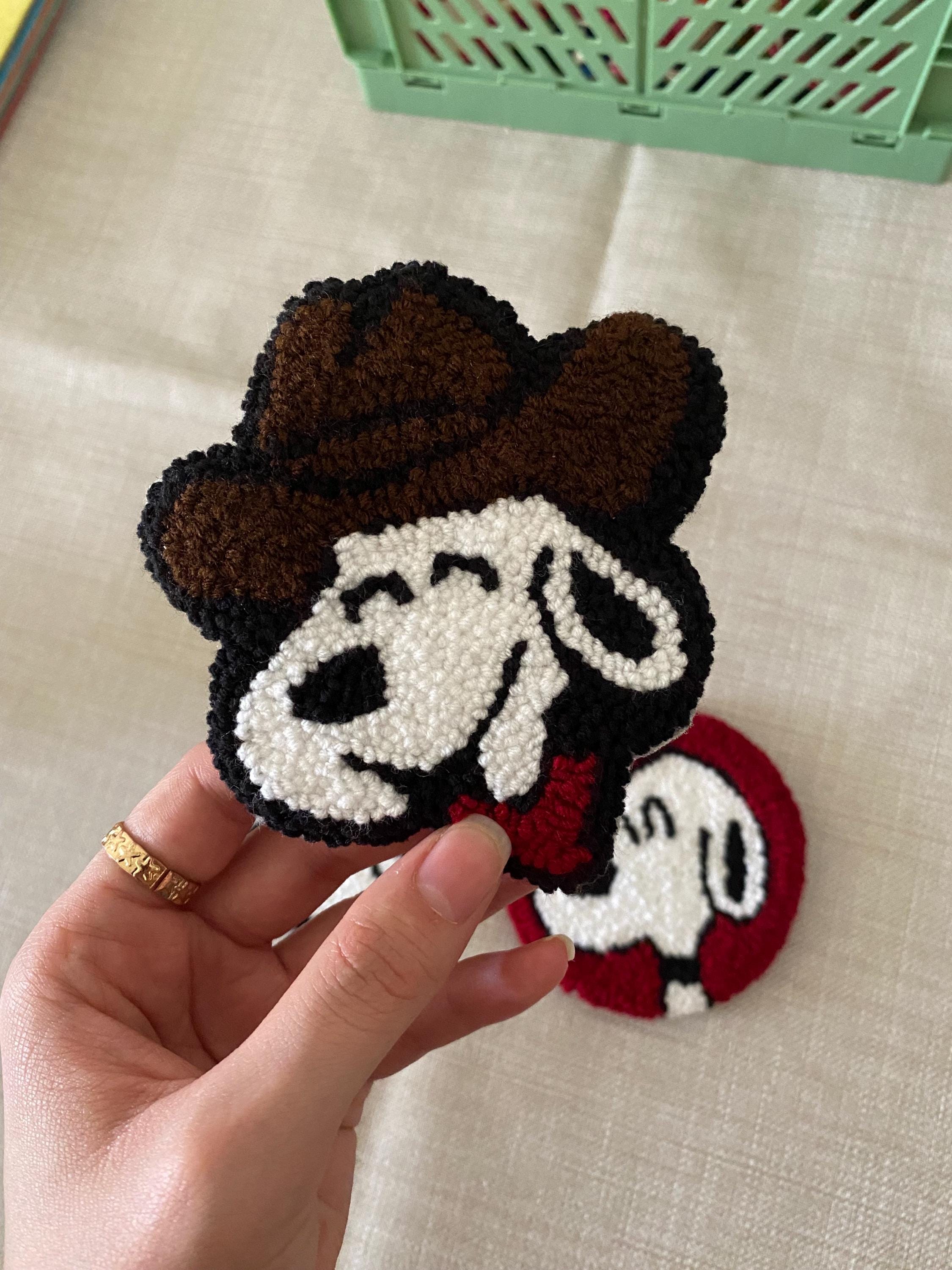 Snoopy Punch Needle Mug Rug, Y2K Aesthetic Punch Needle Mug Coaster ...