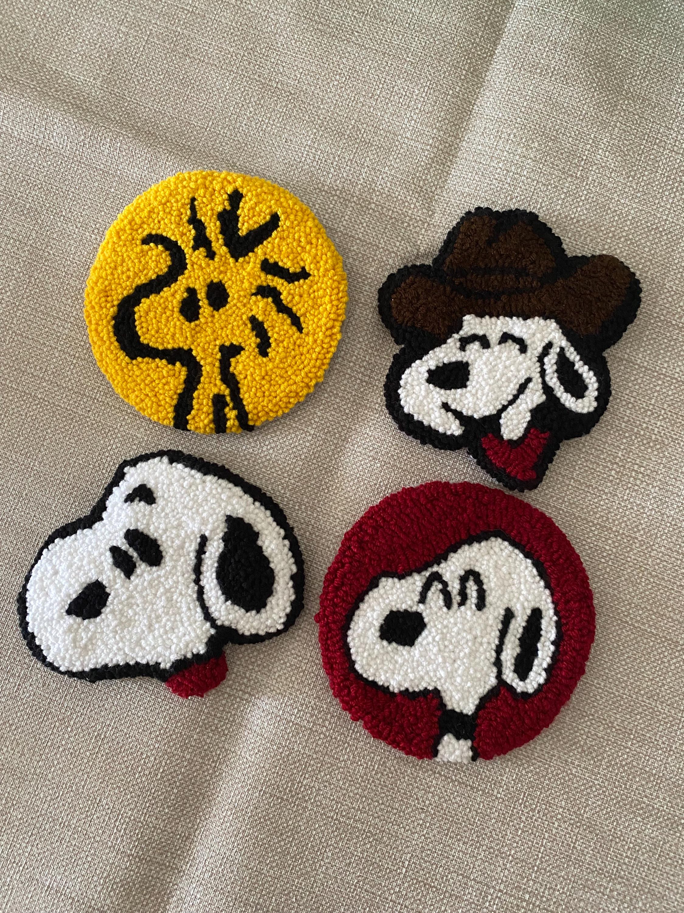 Snoopy Punch Needle Mug Rug, Y2K Aesthetic Punch Needle Mug Coaster ...