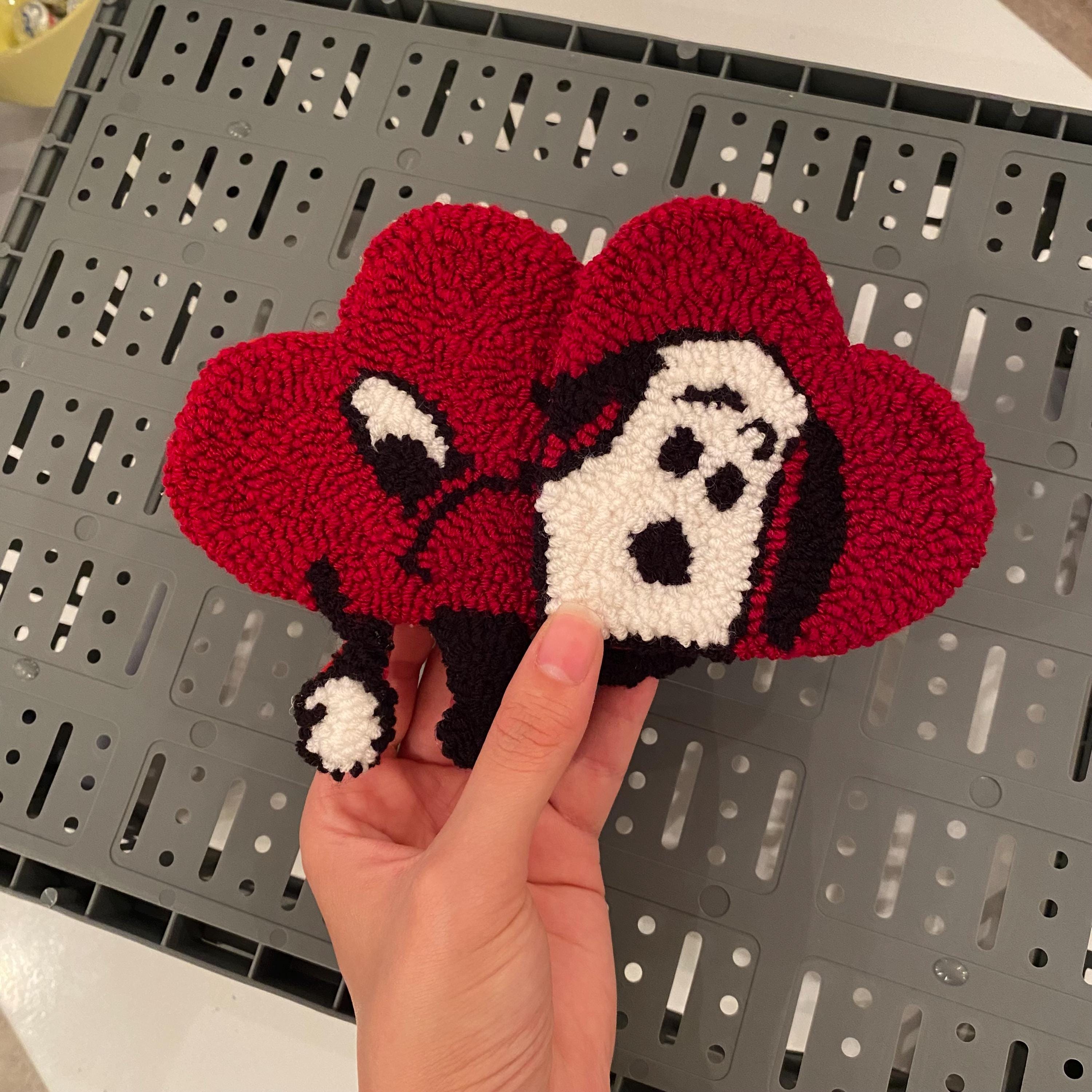 Snoopy Punch Needle Mug Rug, Y2K Aesthetic Punch Needle Mug Coaster ...