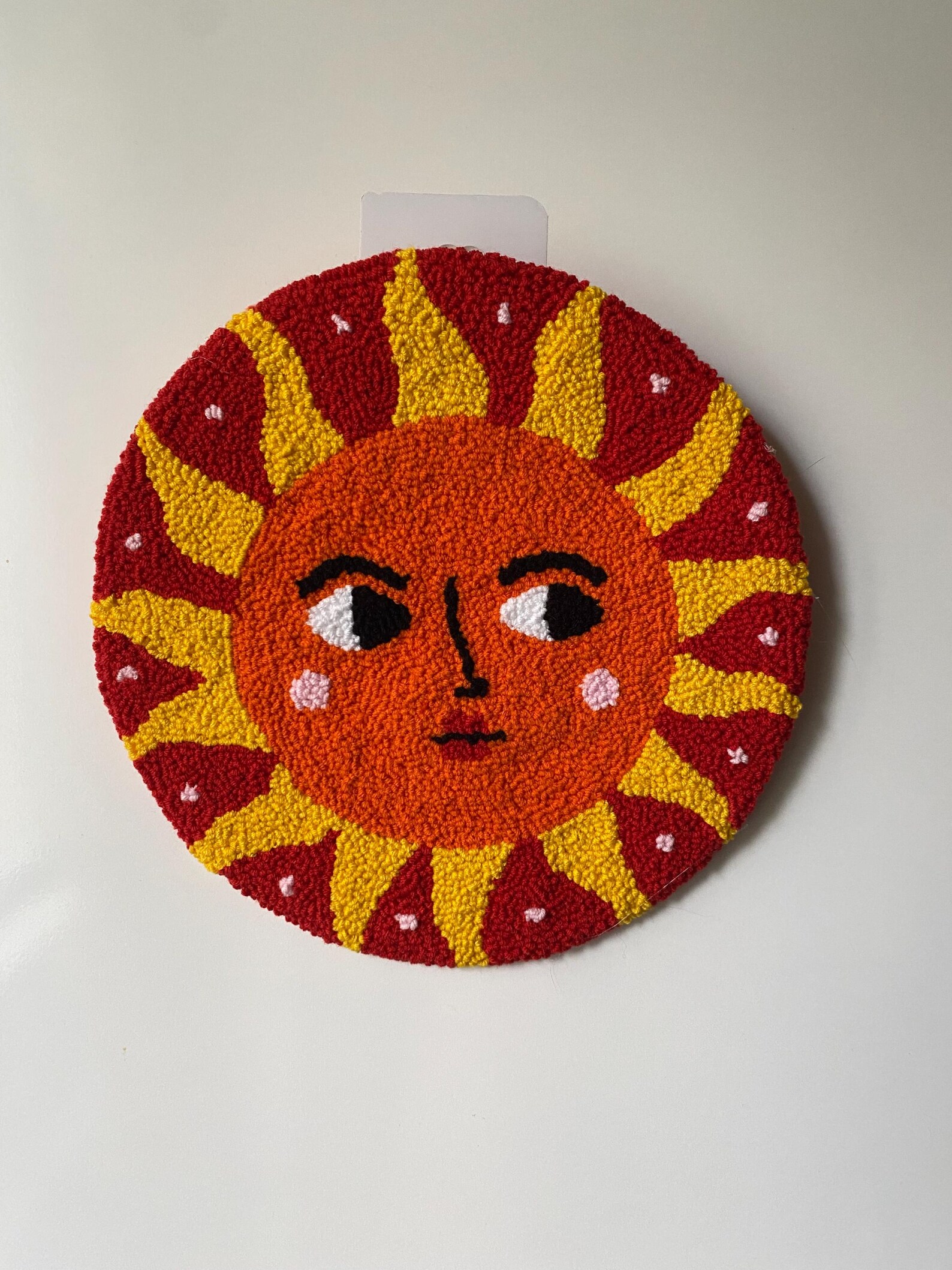 Cute Sun Punch Wall Art Decor, Punch Needle Wall Accessories, Handmade ...