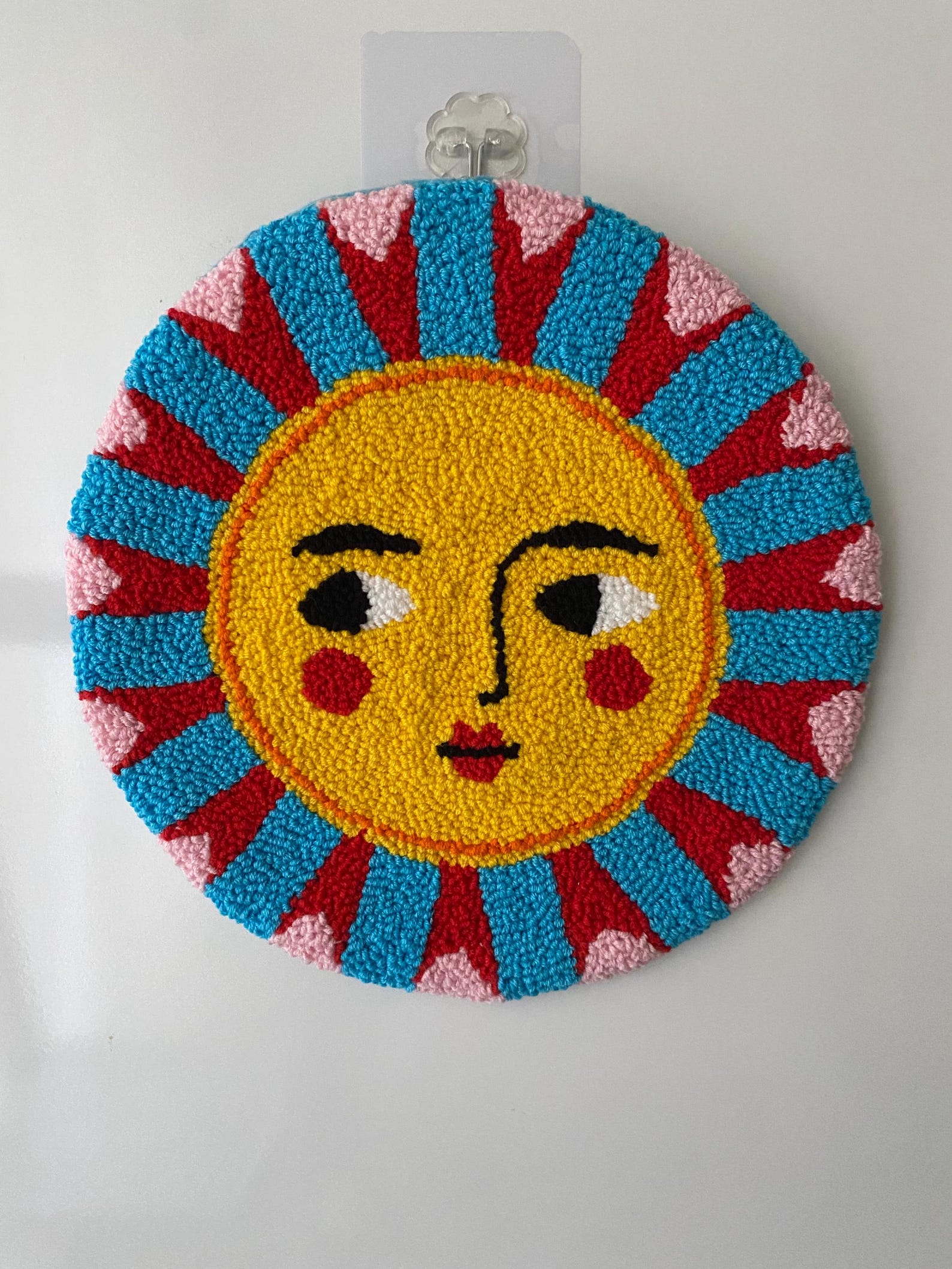 Cute Sun Punch Wall Art Decor, Punch Needle Wall Accessories, Handmade ...