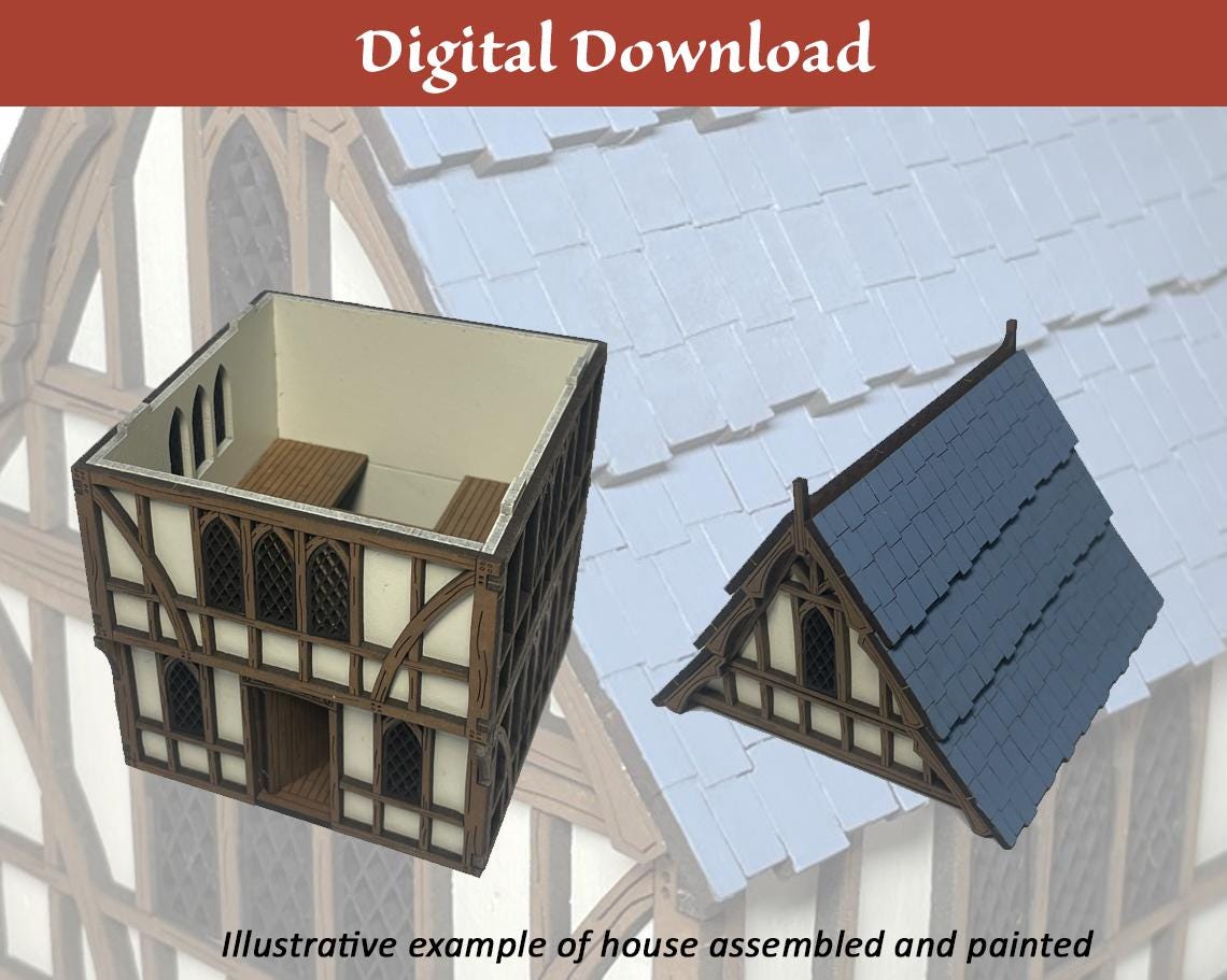 Laser Cut File: Small Fantasy Medieval House, 28mm, Digital Download ...