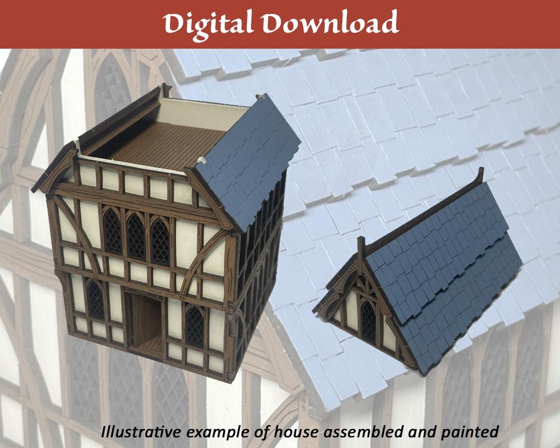 Laser Cut File: Small Fantasy Medieval House, 28mm, Digital Download ...