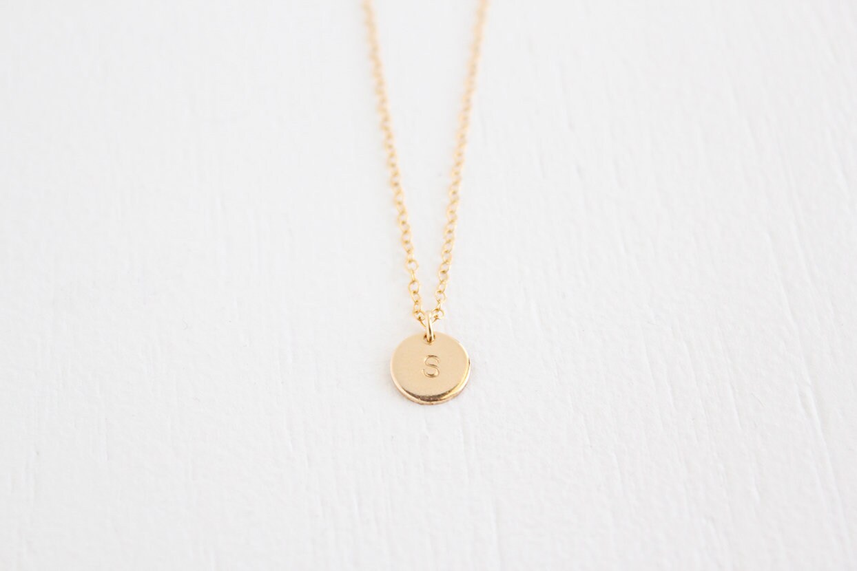 Petite Disc Necklace - 14k Gold Filled or Sterling Silver - Etsy
