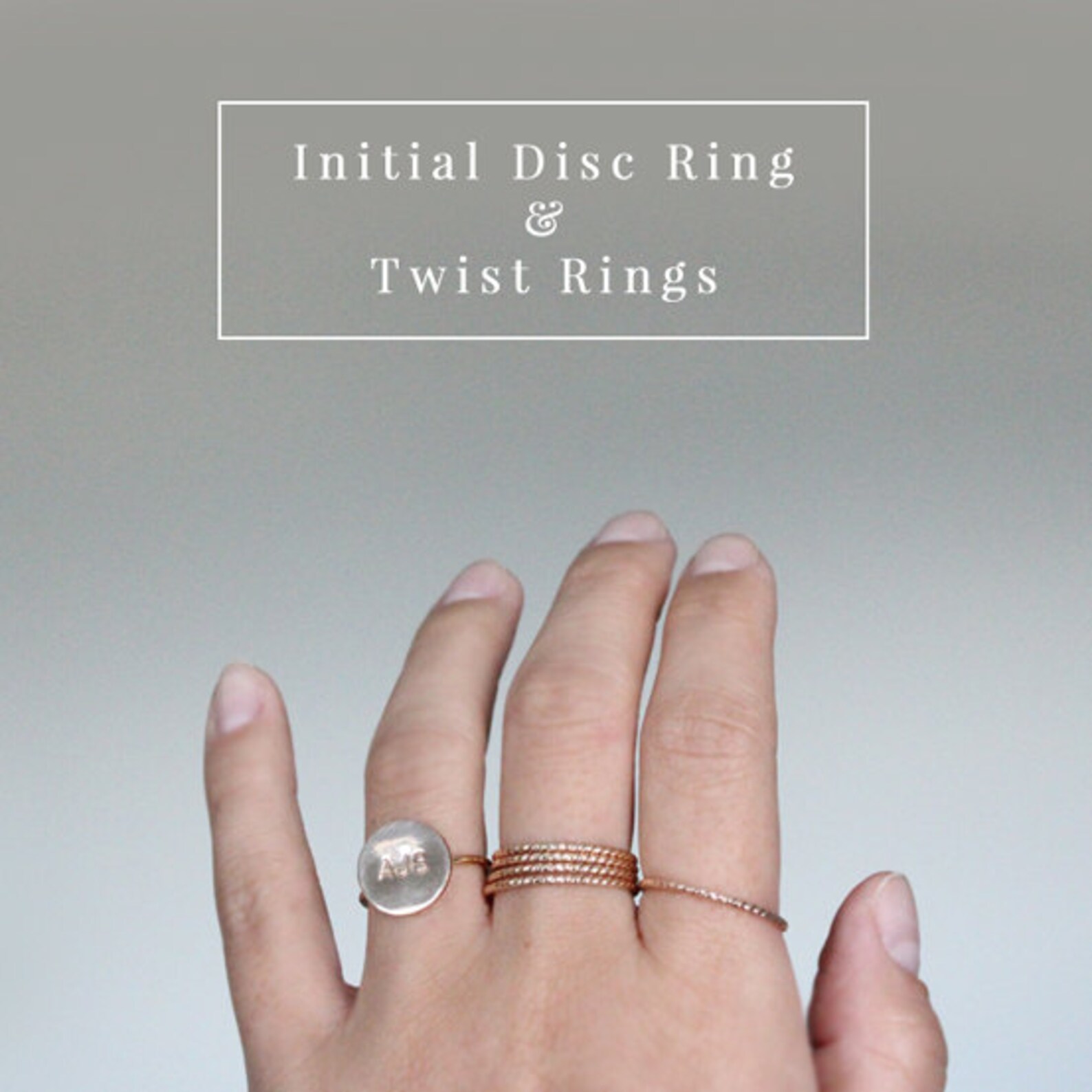 Gold Filled Initials Disc Ring Monogram | Etsy