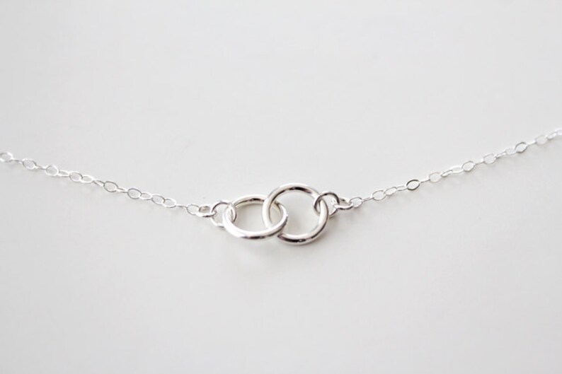 Sterling Silver Double Ring Necklace Eternal Silver - Etsy