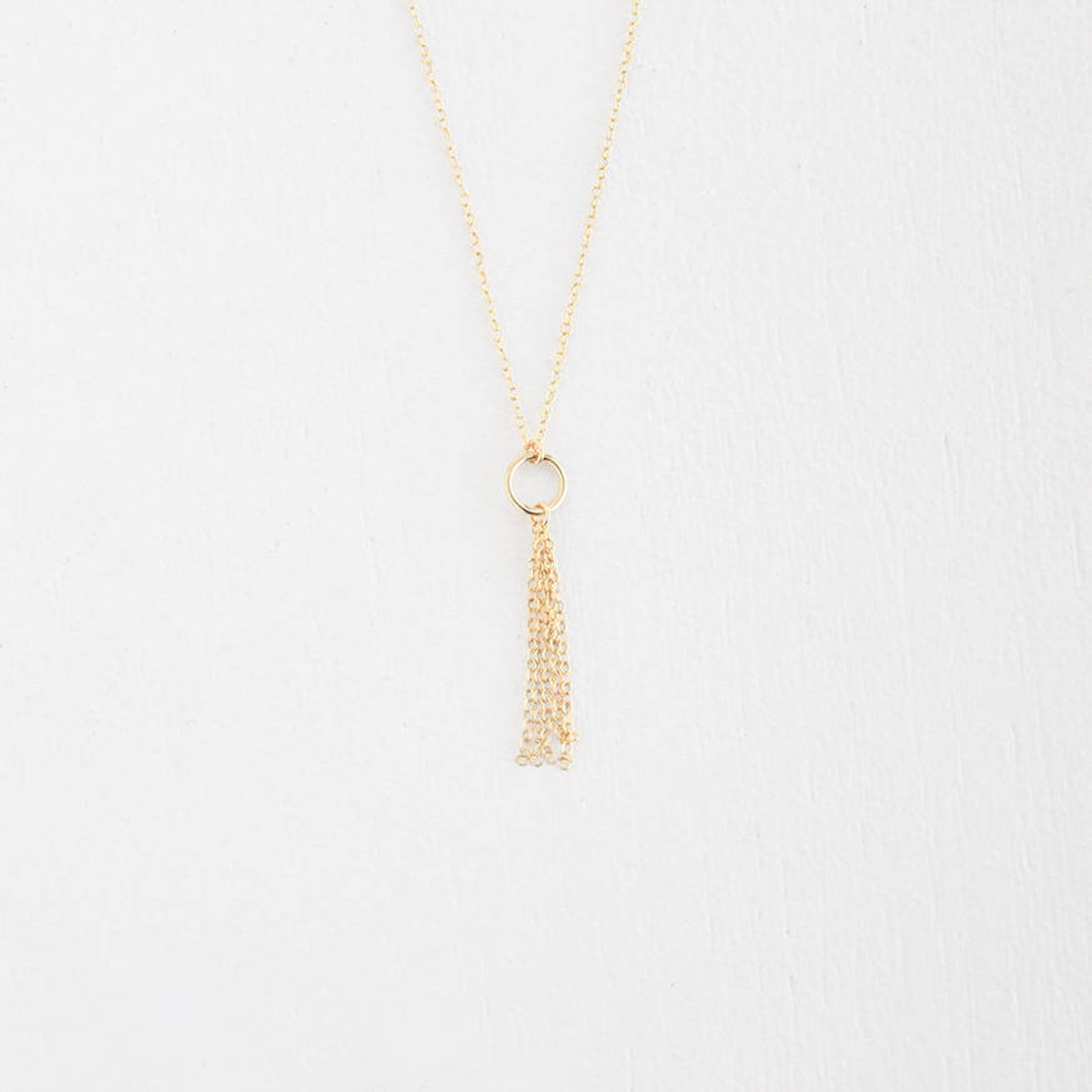 Chain Tassel Necklace 14k Gold Filled or Sterling Silver - Etsy