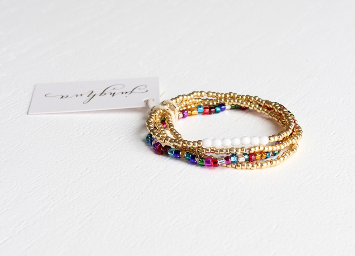 Beaded Bracelets Candy Colored Stacking Bracelets Festival - Etsy