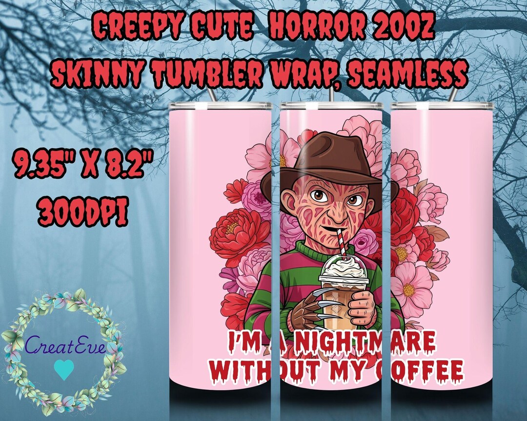 Snarky Horror Tumbler Wrap: Slasher Icon Sublimation (PNG Digital ...