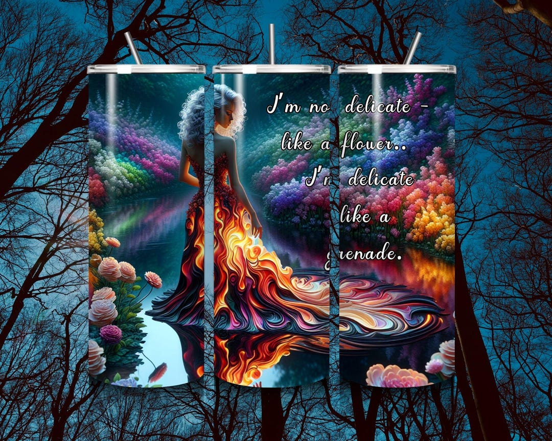 Snarky Tumbler Wrap: Fierce Woman Sublimation Design (PNG Digital ...