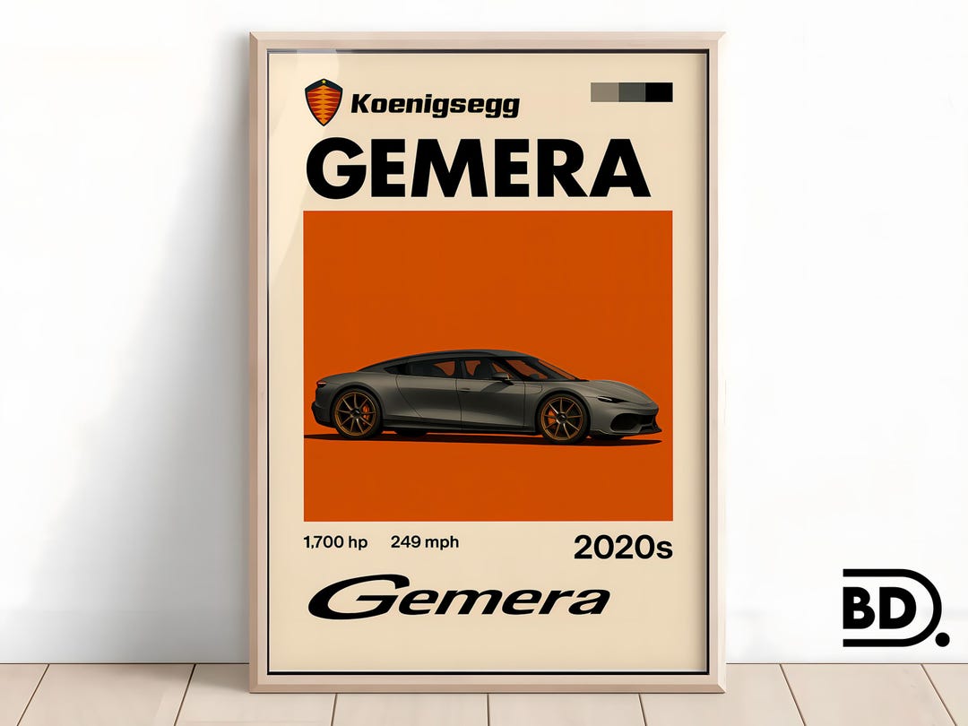 Koenigsegg Gemera Poster - Supercar Wall Art for Car Enthusiasts ...