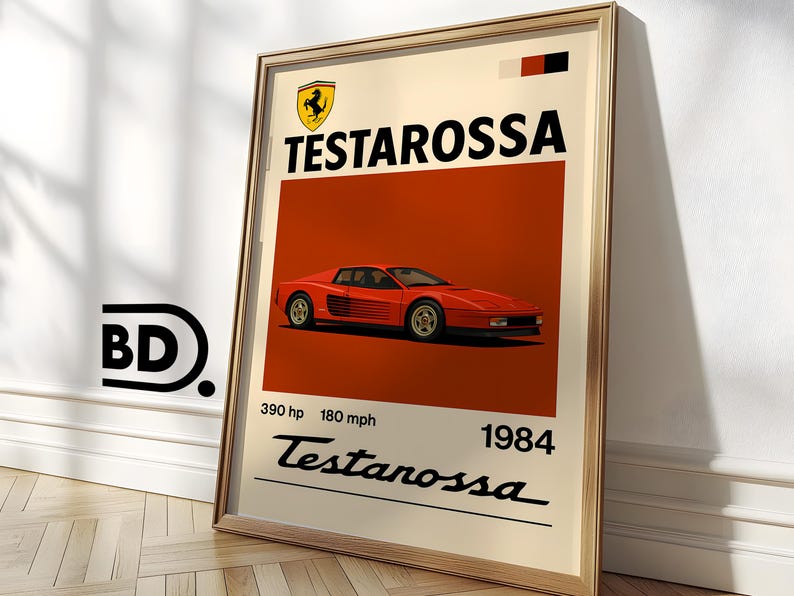 Ferrari Testarossa Poster: Supercar Automotive Decor (digital Download ...