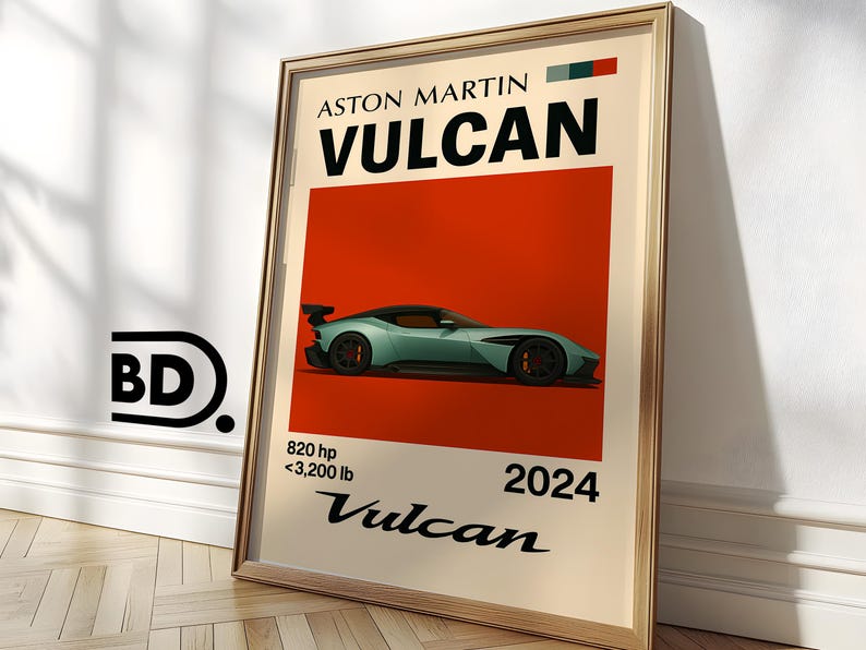 Aston Martin Vulcan Poster - Supercar Wall Art for Car Enthusiasts ...