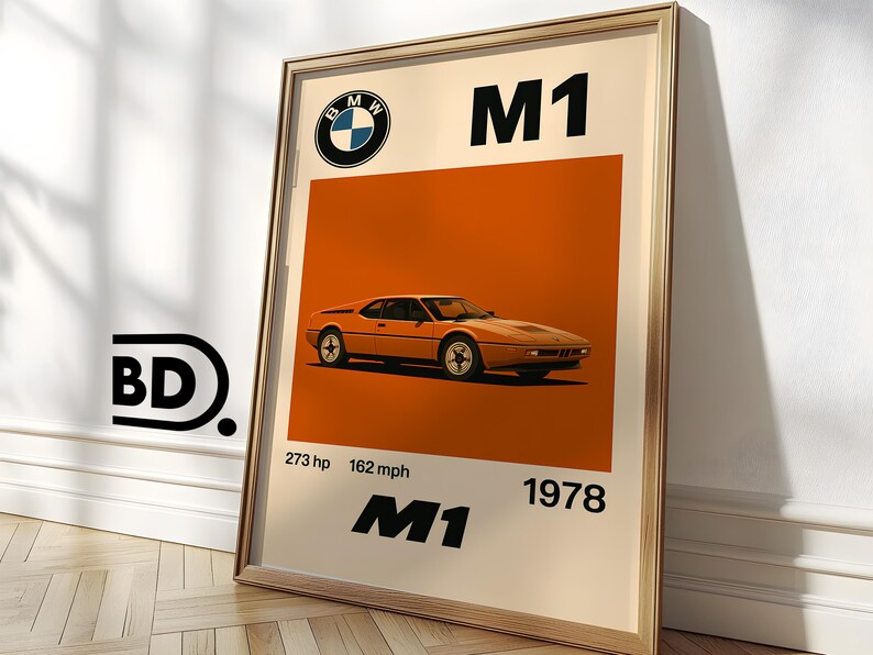 BMW M1 Poster - Supercar Wall Art for Car Enthusiasts, Iconic ...
