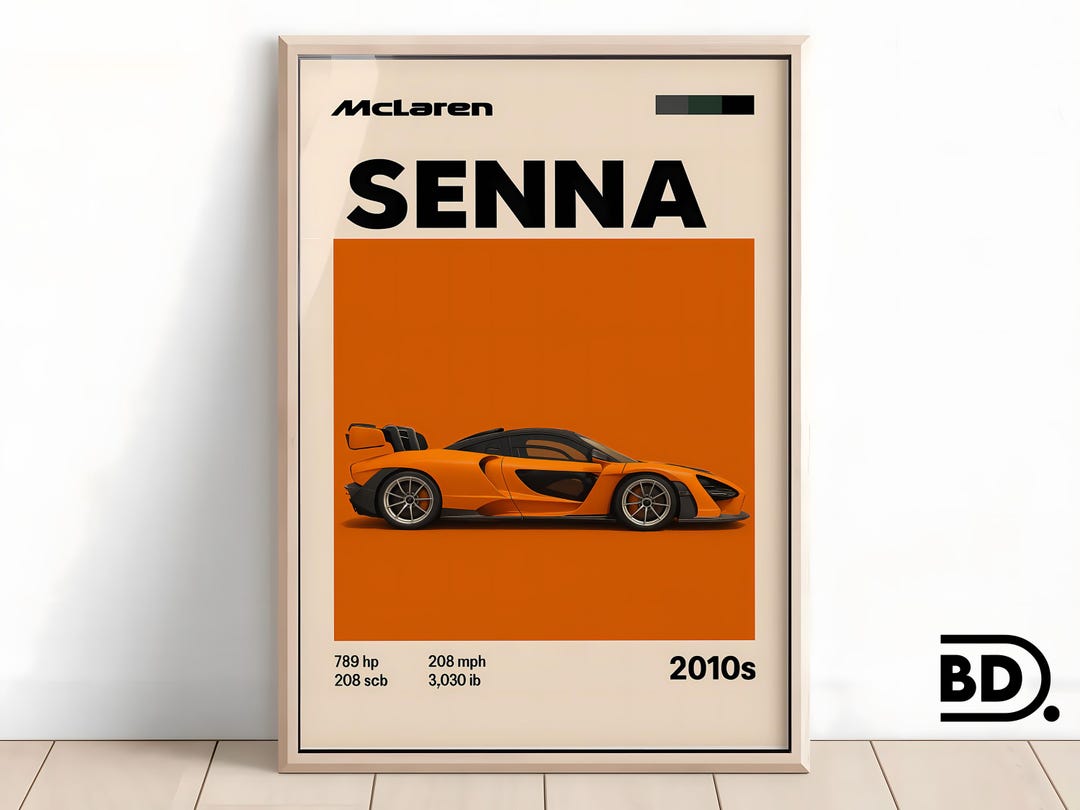 Mclaren Senna Poster: Supercar Automotive Wall Art (digital Download ...