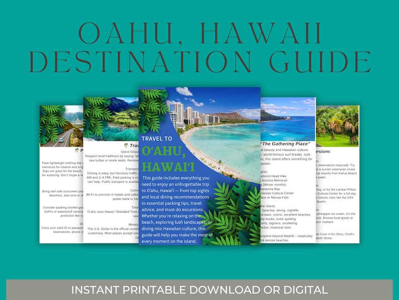 Oʻahu Hawaii Travel Guide | Printable & Digital Vacation Planner | Oahu ...