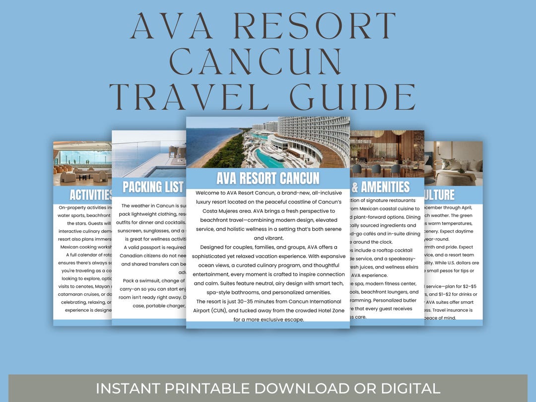 AVA Resort Cancun Travel Guide | 5-page PDF | Luxury All-inclusive ...
