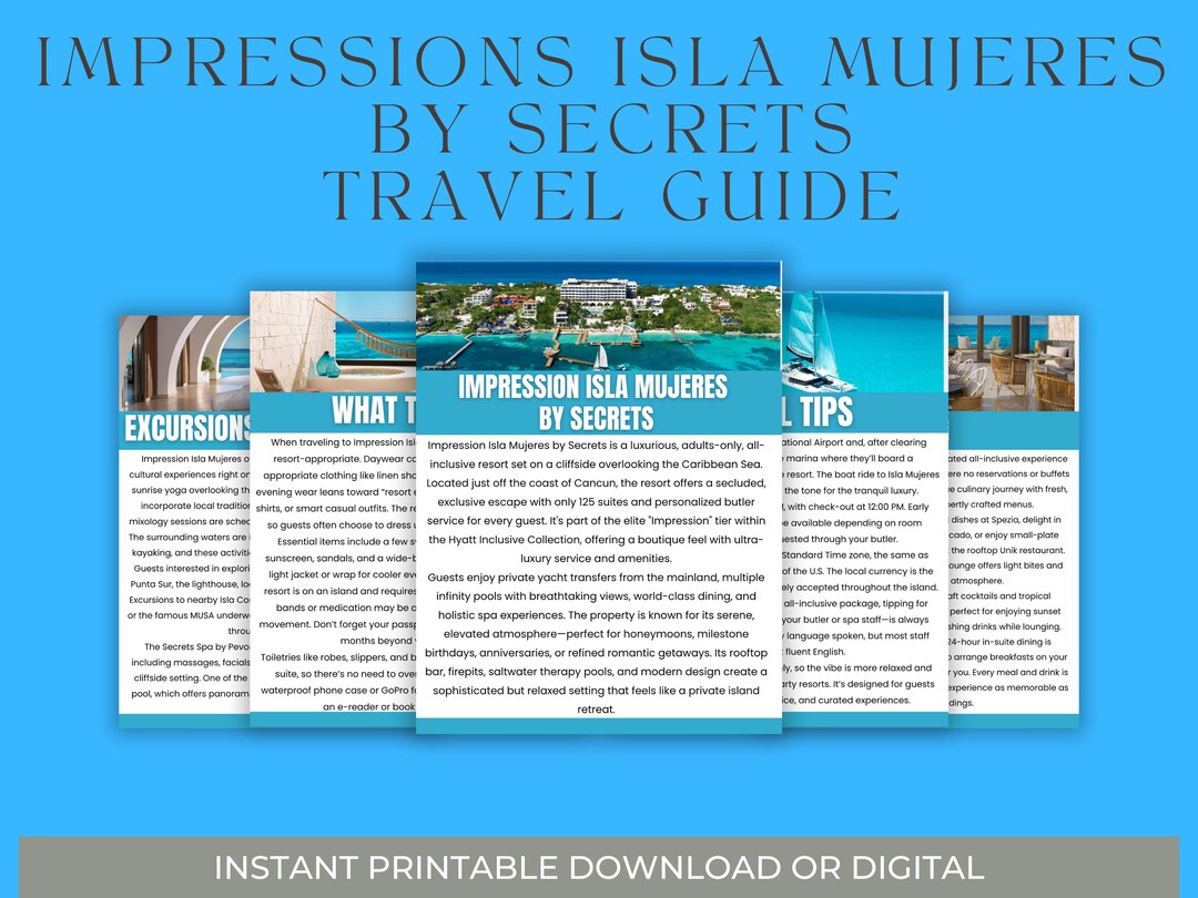 Impression Isla Mujeres Travel Guide - 5 Page Printable PDF - Luxury ...