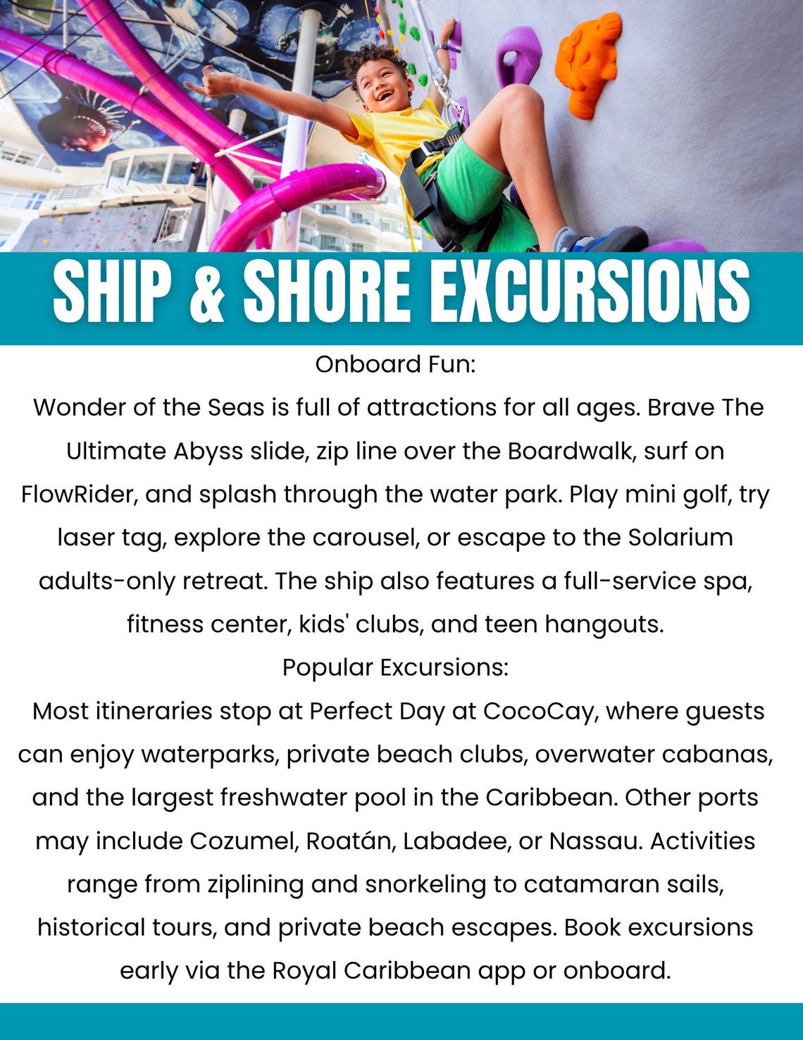 Wonder of the Seas Cruise Guide | Printable PDF Travel Packet | Royal ...