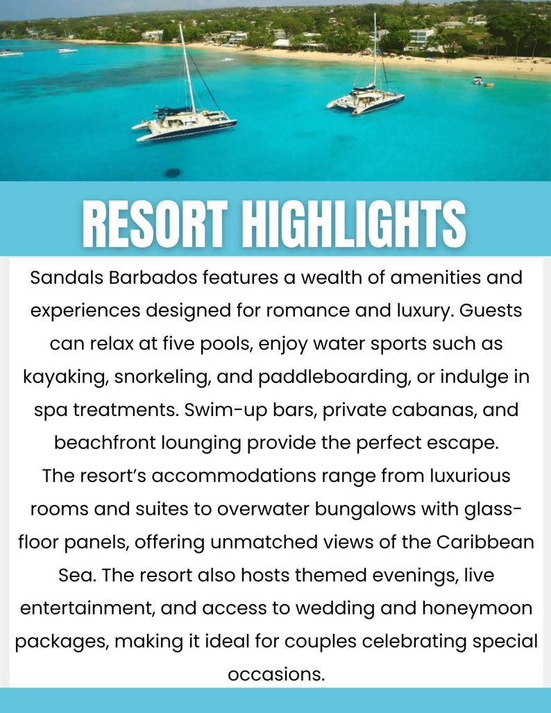 Sandals Barbados Travel Guide | Printable & Downloadable PDF for Email ...