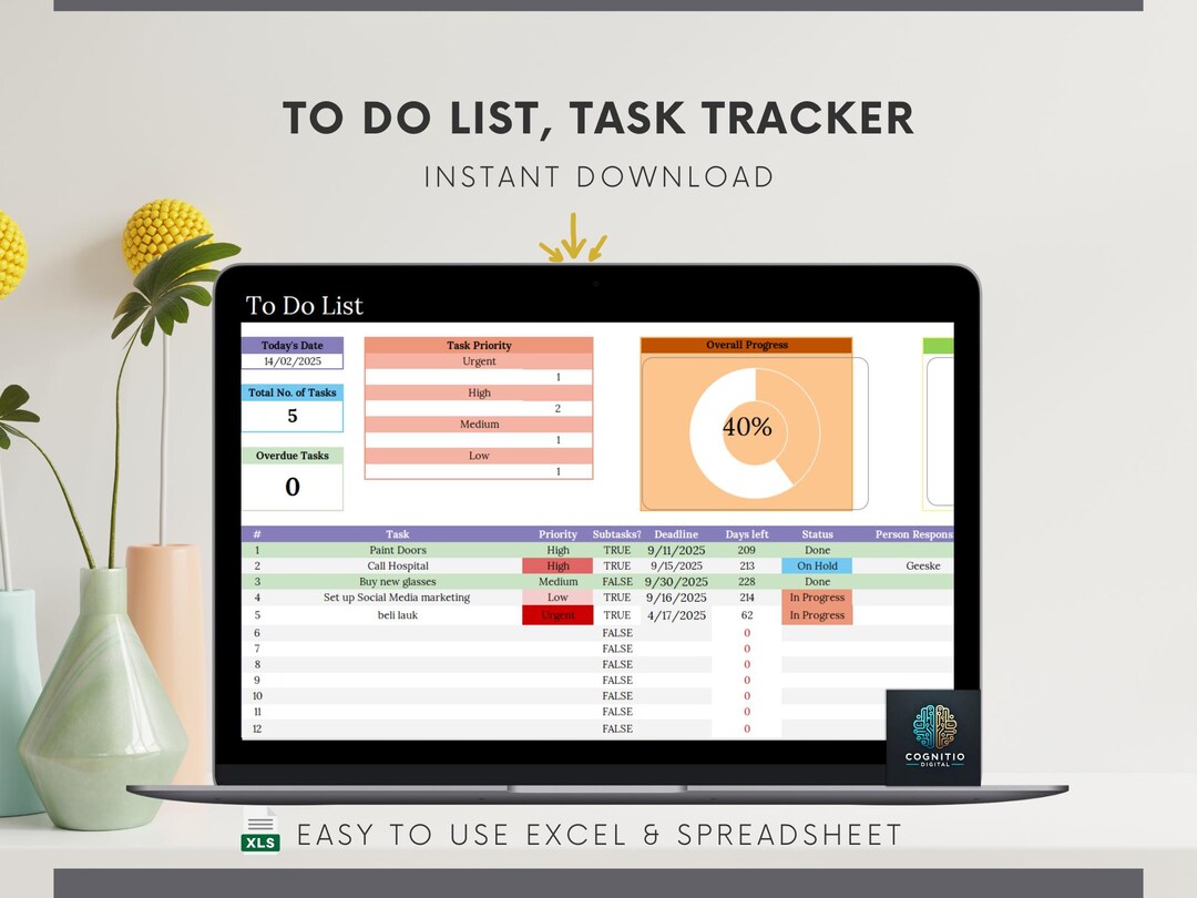 Digitale To-Do-Liste Excel-Vorlage Täglich Wöchentlich Monatlich ...