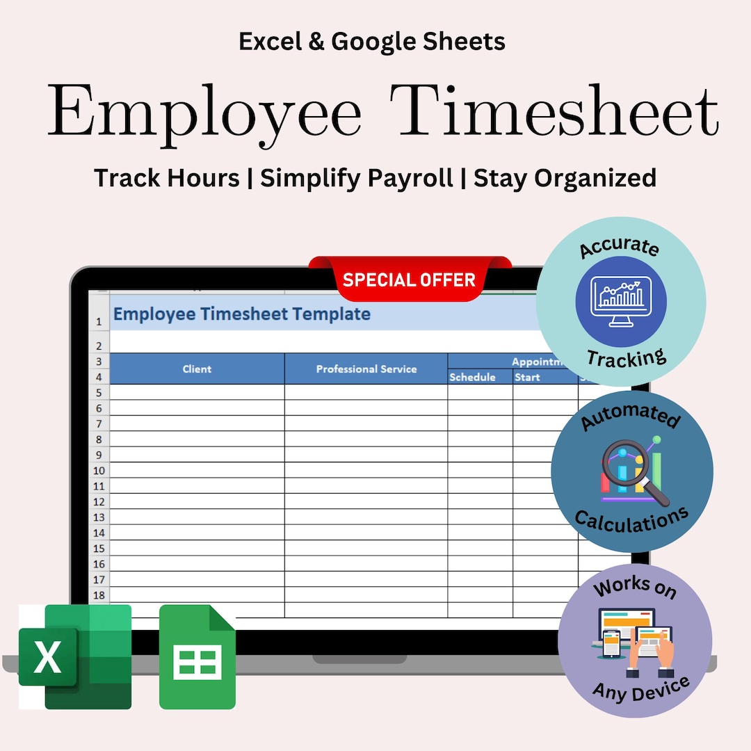 Employee Timesheet 2025 | Printable and Digital Excel Spreadsheet ...