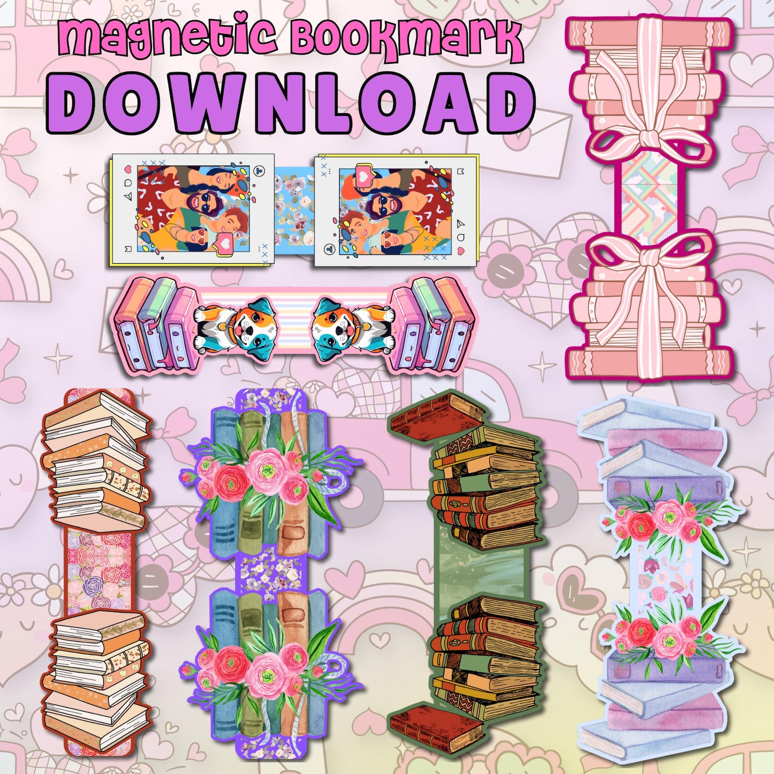 Magnetic Bookmark DIY Template – Instant Download, Print and Cut, Png ...