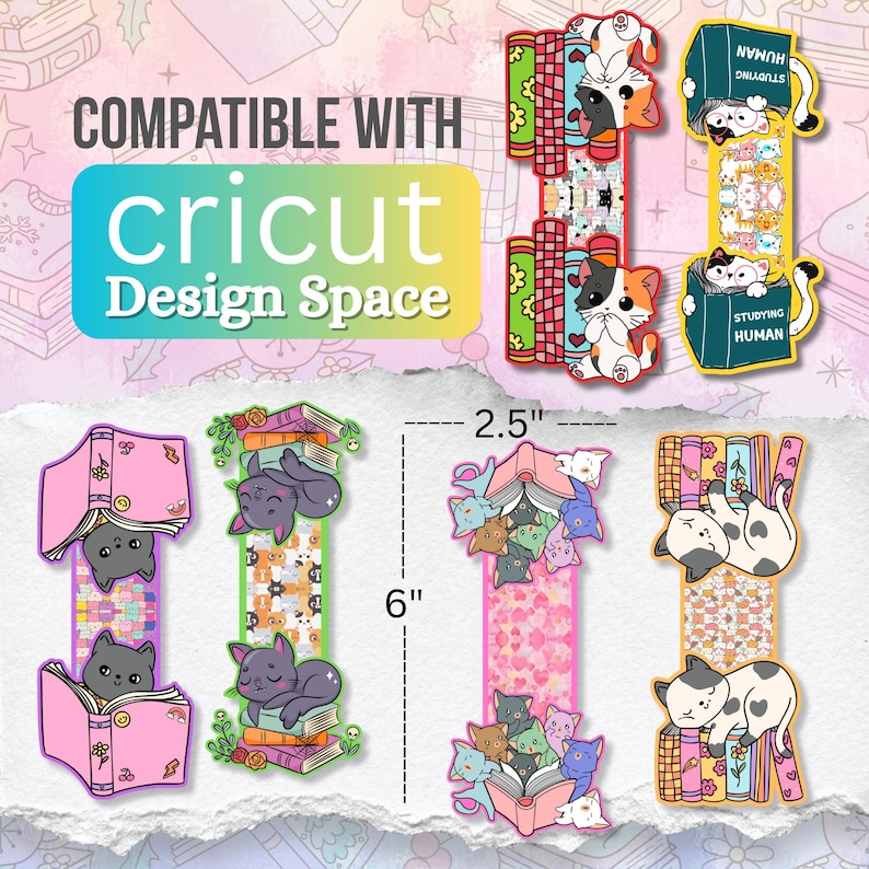 Bundle de modèles Cricut de marque-page chat magnétique – modèles ...