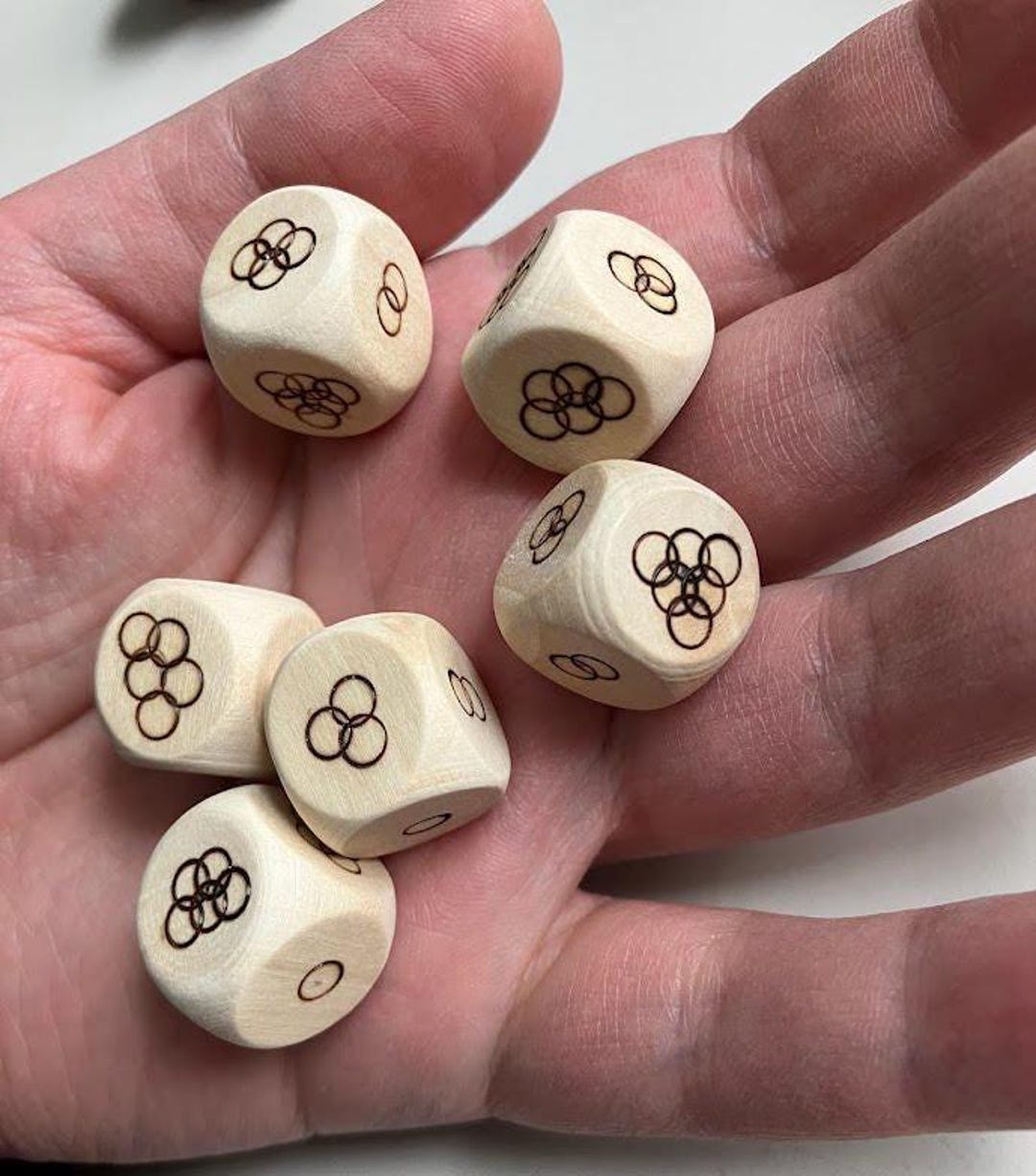 Mitosis/olympic Ring Wood Burned Dice - Etsy