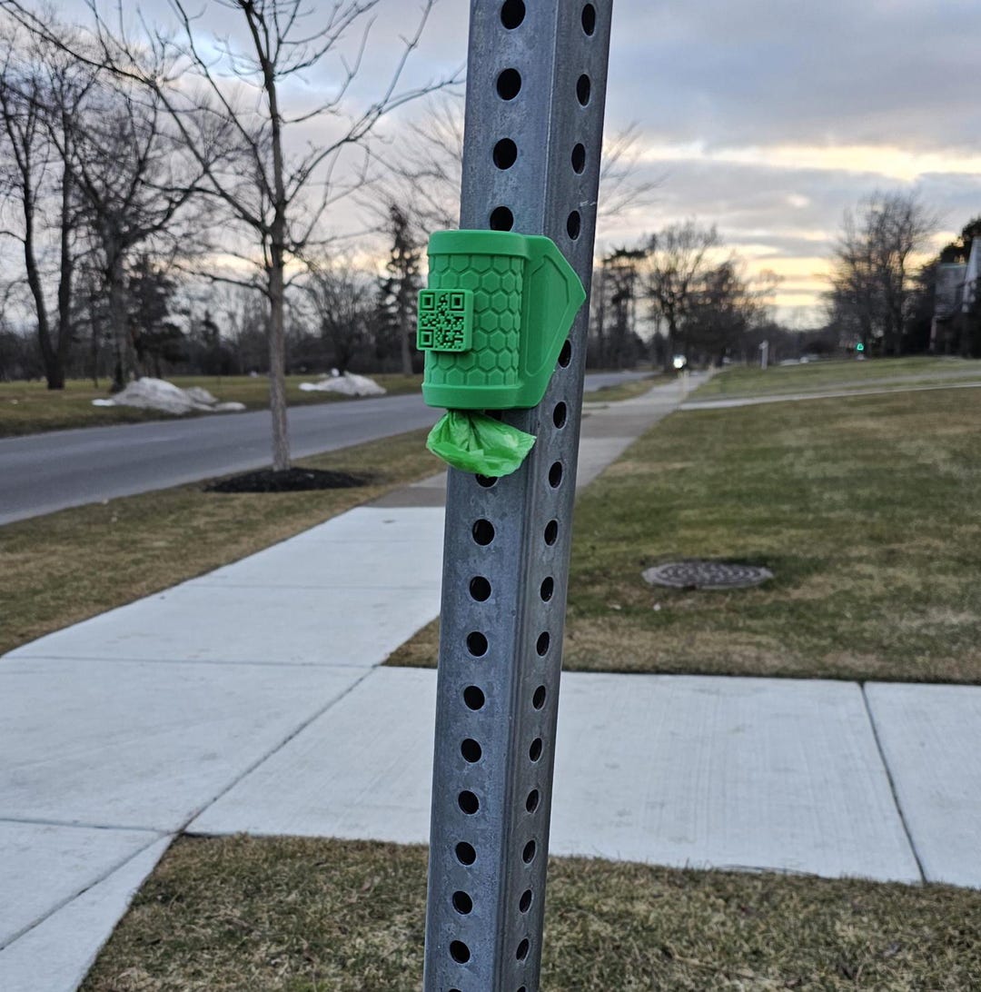 Dog Poop Bag Waste Bag Dispenser – Mounts to Stop Sign, Street Sign ...