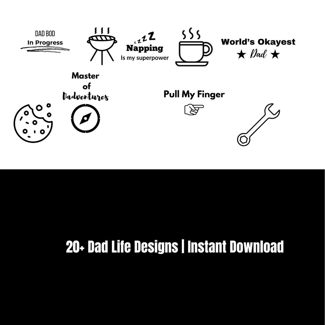 Dad Life SVG Bundle: 20+ Funny Quotes for Cricut (digital Download PNG ...