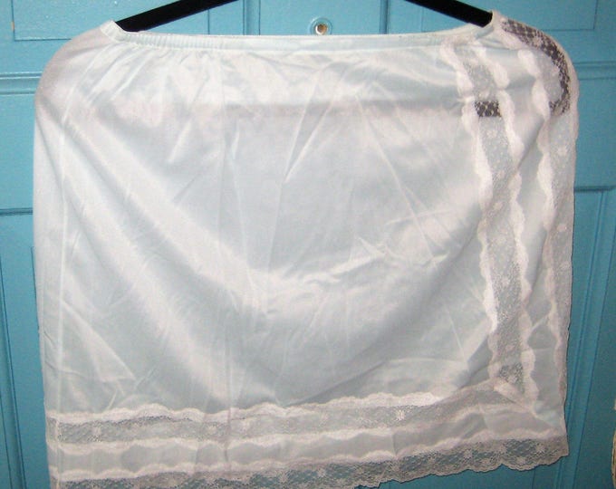 Great Vintage 1970s Mini Half Slip Sassy Classy Light Blue With White ...