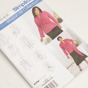 2598 Simplicity Khaliah Ali Knit Top and Wrap Cardi Sewing Pattern Size ...
