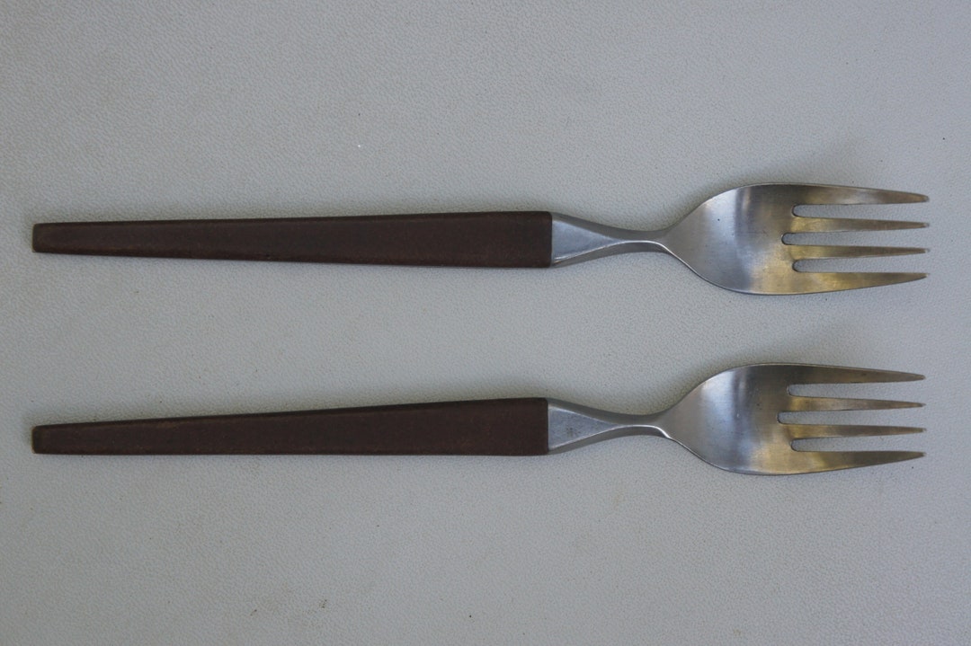Vintage 60s Small Japanese Faux Wood Handle Forks Mid Century Modern ...