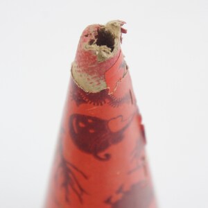 Vintage Antique Orange Halloween Cone With Witches Bats Cats and ...