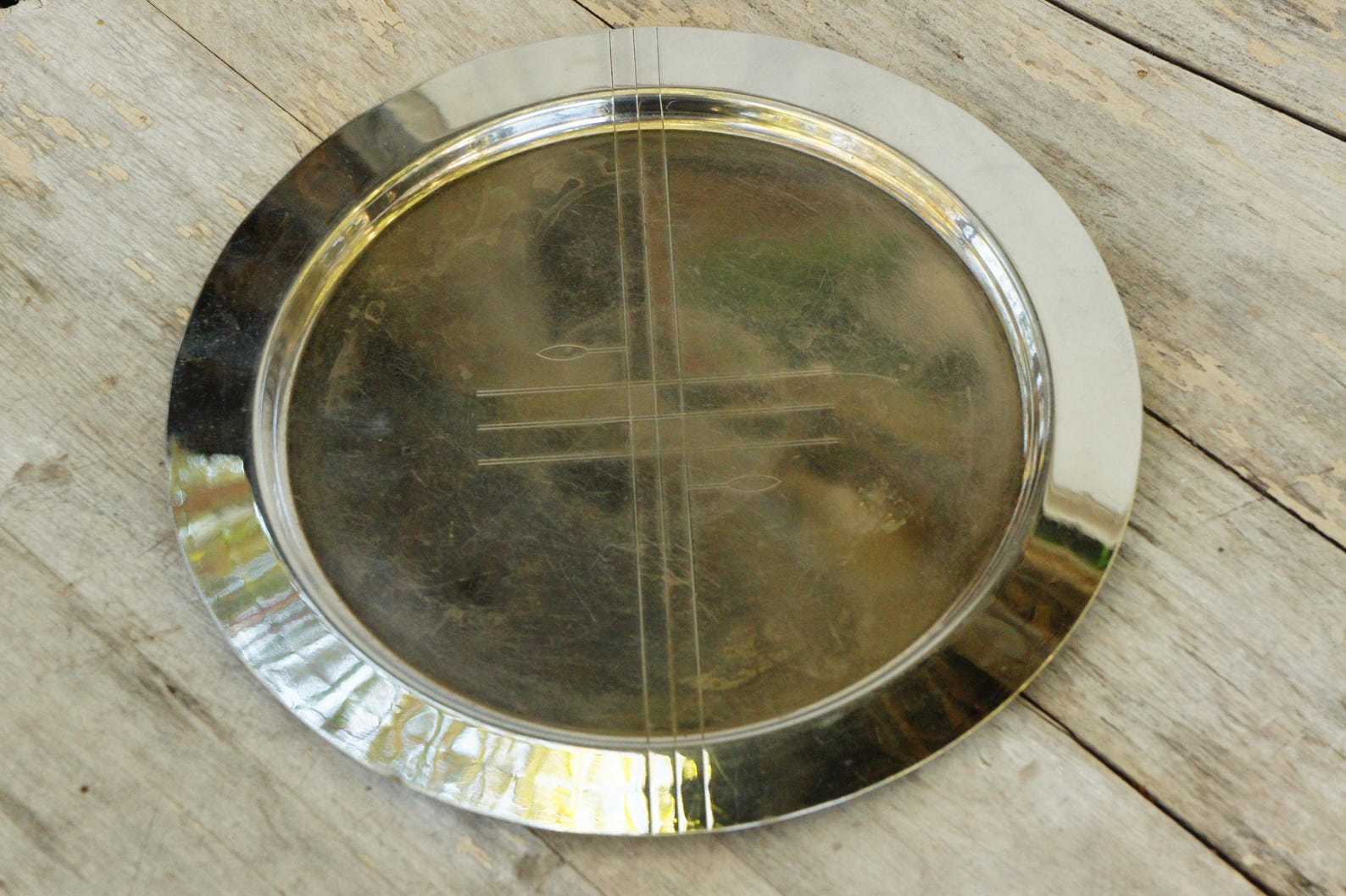 Vintage 30s-40s Art Deco Chrome Plated Round | Etsy