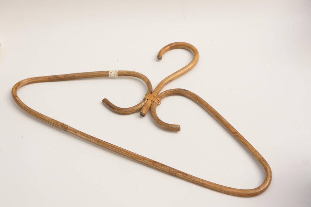 Vintage Bamboo Wicker Clothes Hanger Boho Retro Cottagecore Home Decor ...