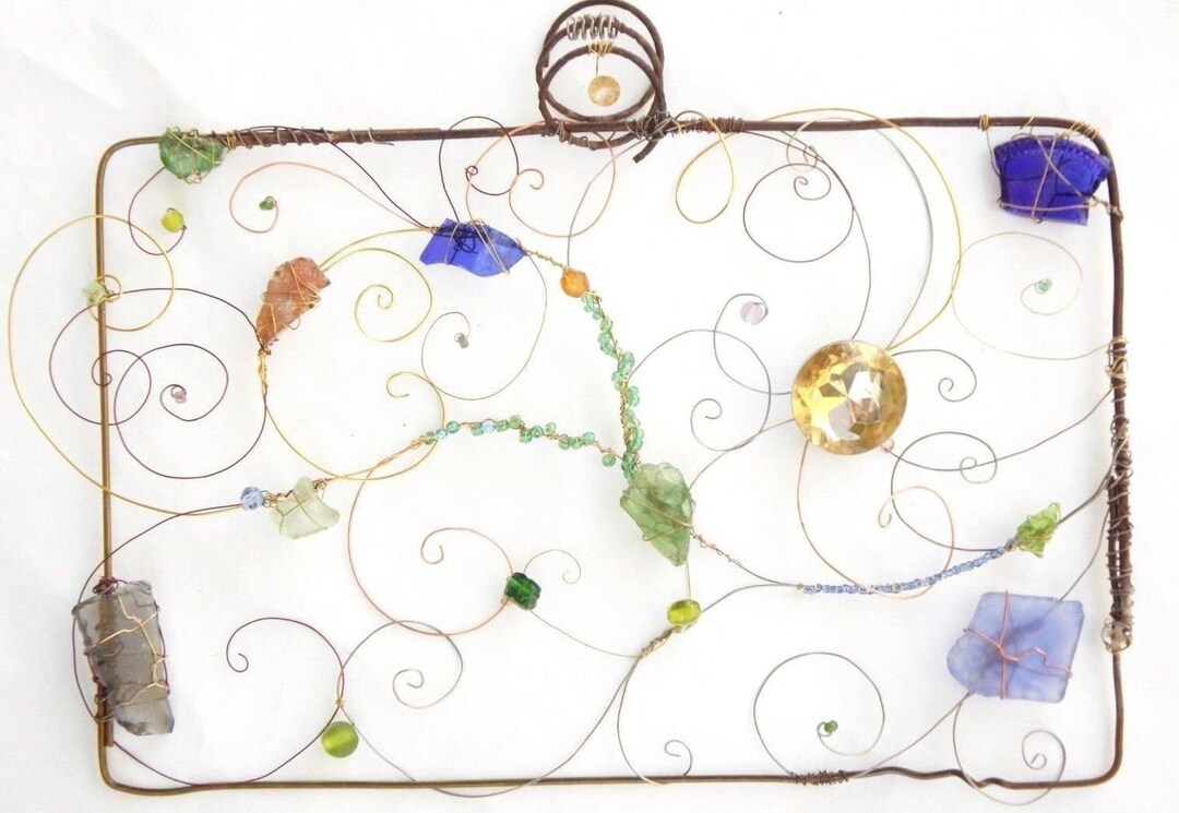 Mixed Media Wire Art Wall Hanging By Louise Nilsson Abstract Art Work Home Decor Modern Art